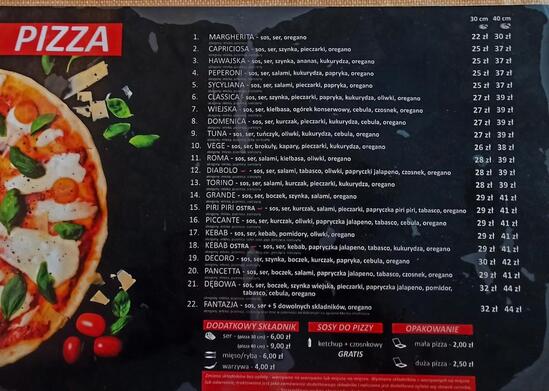 Zajazd Pod Dębem Kuchnia Polska Dania na dowóz Kebab Pizza Bar ...