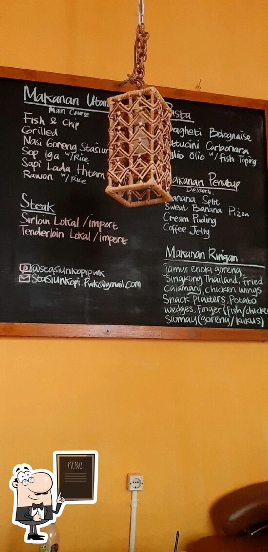 Menu at Stasiun Kopi Purwakarta restaurant, Purwakarta