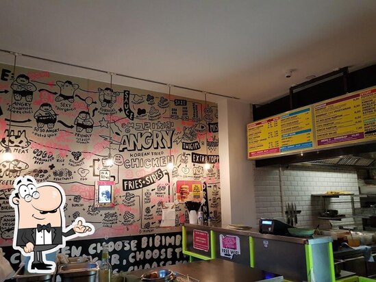 Menu at Angry Chicken fast food, Berlin, Oranienstraße 16
