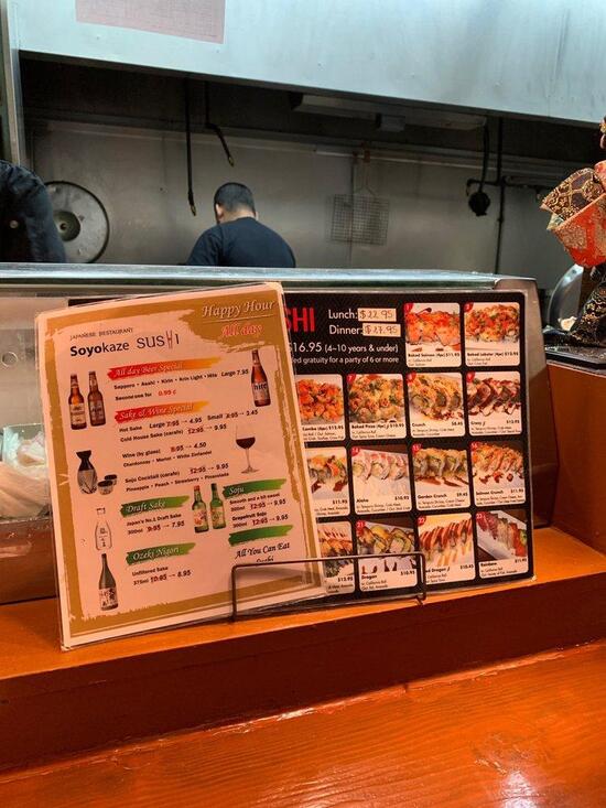 Carta del restaurante Soyokaze Sushi, Garden Grove