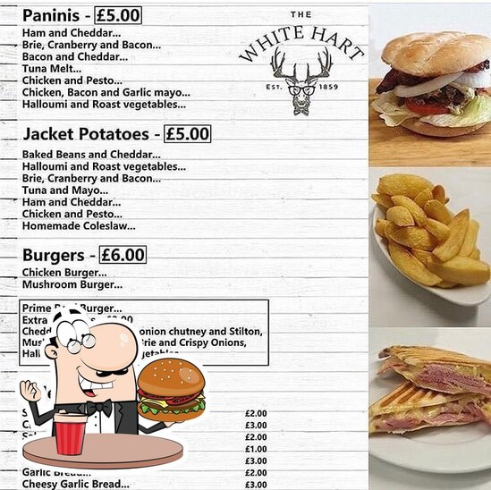 Menu at The White Hart pub & bar, Castle Cary