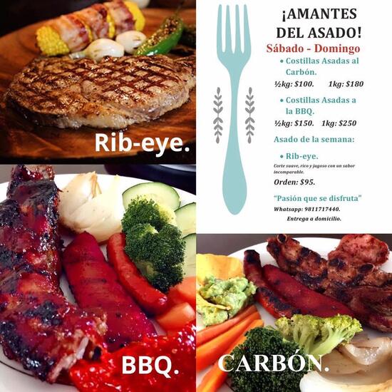 Menu at Amantes del asado restaurant, Champoton