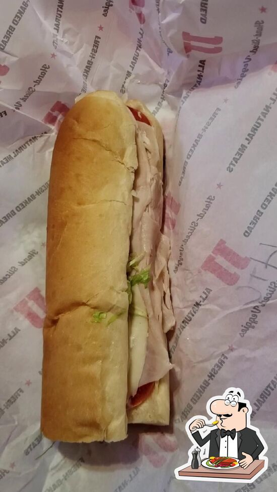 Menu at Jimmy John's fast food, Barberton