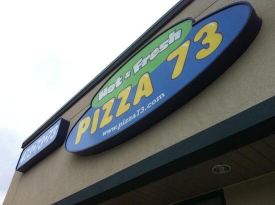 Menu at Pizza 73 restaurant, Fort Saskatchewan, 99 Ave