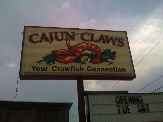 Menu at The Original Cajun Claws restaurant, Abbeville