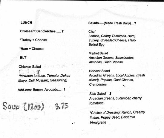 Menu at Drip Coffee + Market cafe, Warrenton