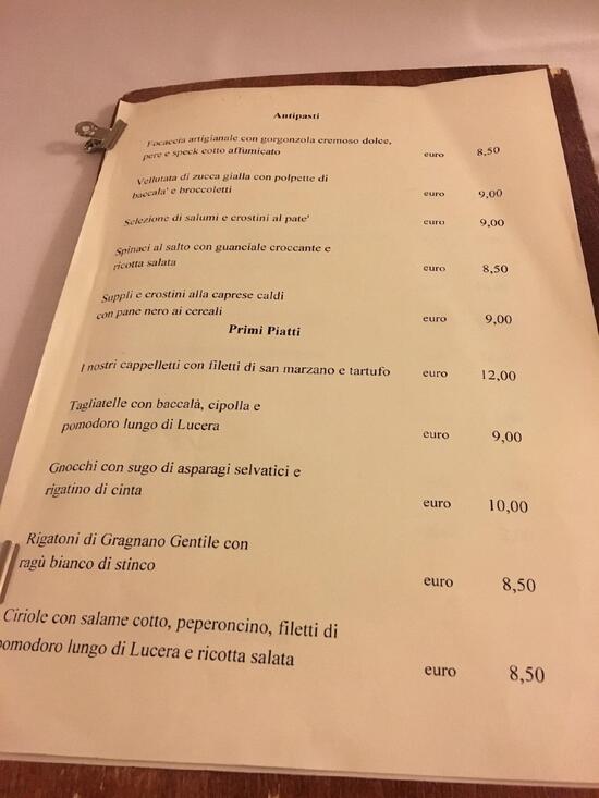 Menu da IL Convivio ristorante, Terni