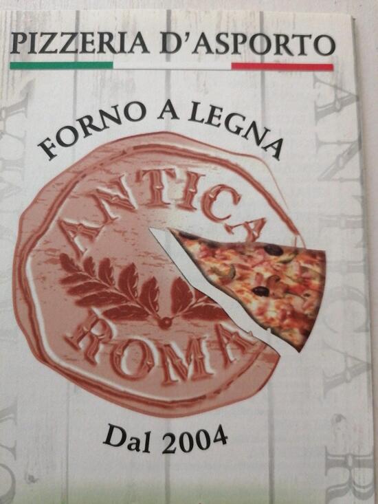 Menu at Pizzeria Antica Roma, Vigonza