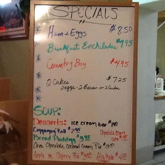 Menu at Silver Saddle Bar & Cafe, Basin