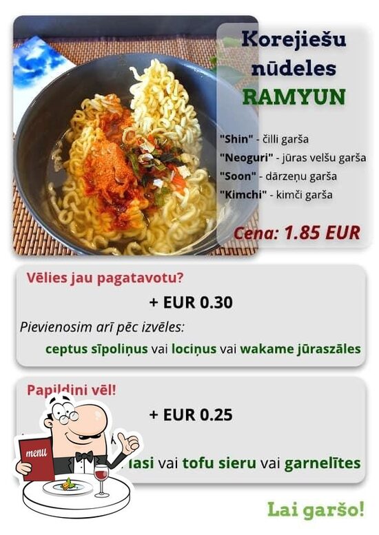 Menu at Hangu suši Valmiera restaurant, Valmiera
