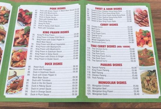 Menu at Huntly Folk Club, Huntly