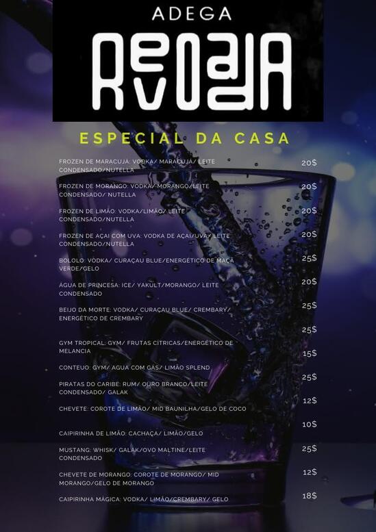 Menu em Adega Revoada, Maria da Fé
