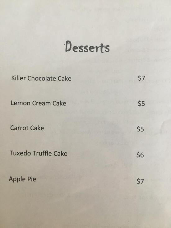 Menu at Trophy Lodge Accommodations restaurant, Delta Junction