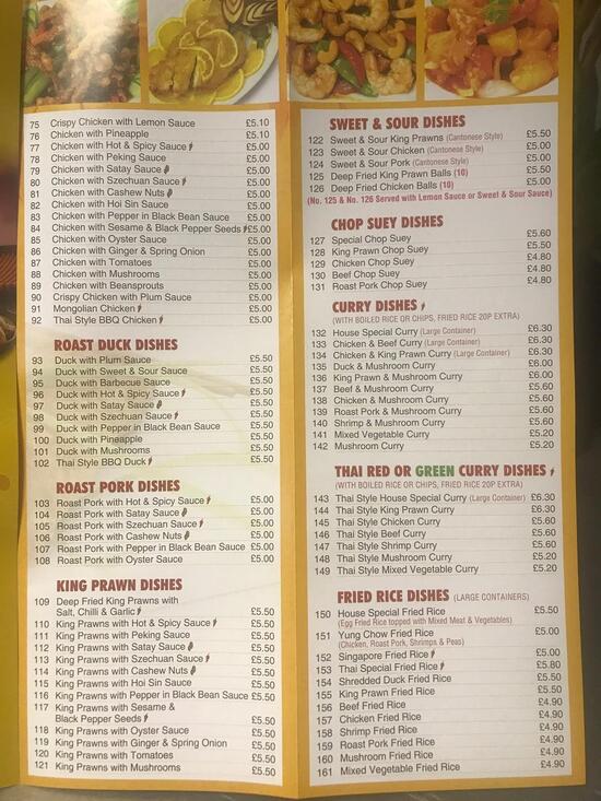 Menu at ROYAL KITCHEN, Heanor