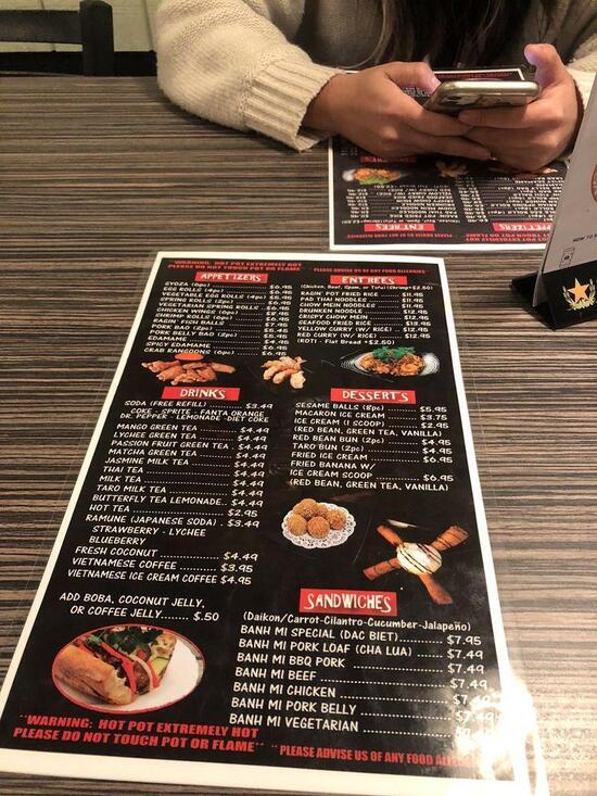 Menu at Ragin Pot restaurant, Port Hueneme