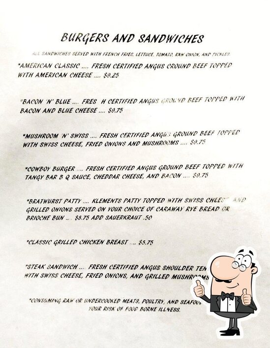 Menu at Landmark 1850 Inn pub & bar, Milwaukee