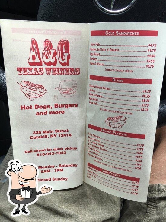 Menu at A&G Texas Weiners restaurant, Catskill, 325 Main St