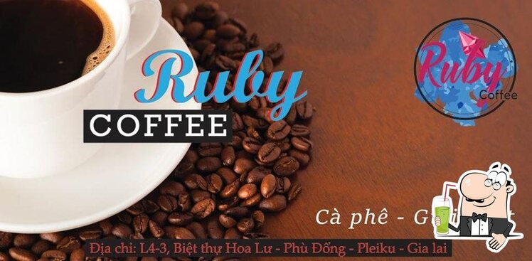 Menu at Cafe Ruby, Pleiku, 167 Nguyễn Tất Thành