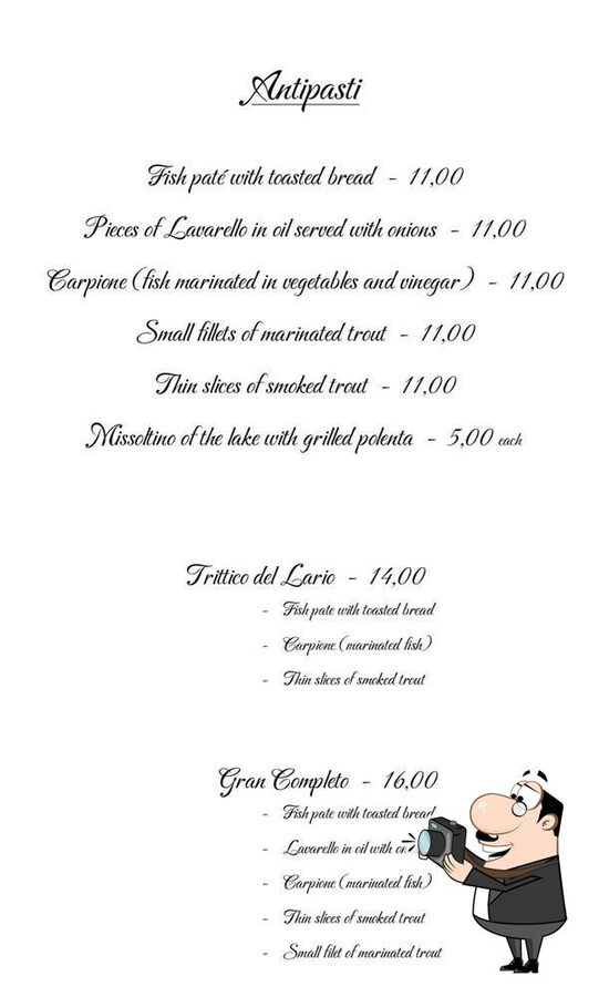 Menu at Crotto Del Misto Ristorante Hotel, Lezzeno, Frazione Crotto