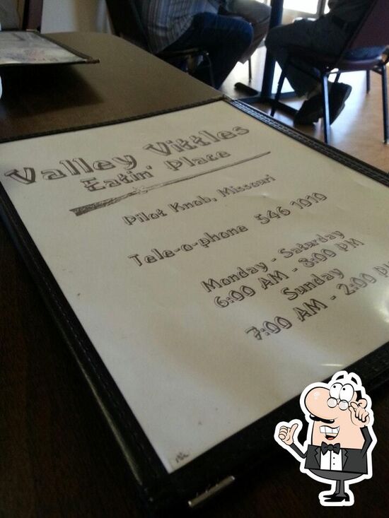 Menu at Valley Vittles restaurant, Pilot Knob