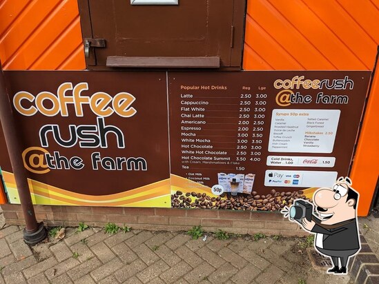Menu at Gail’s Coffee Rush at the Farm restaurant, Lowestoft, Dip Farm