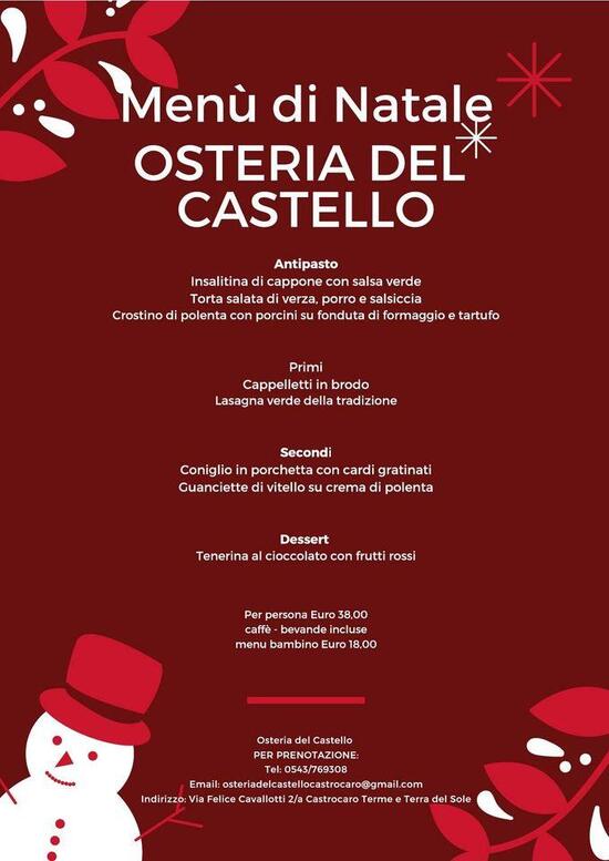 Menu da Osteria del Castello ristorante, Castrocaro Terme, Via Felice ...