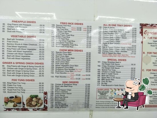 Menu at Xiang Le Chinese Takeaway, Cardiff