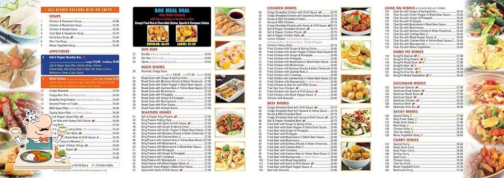 Menu at Chopsticks Chinese Takeaway, Dalkeith