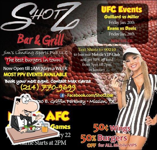 Shotz at Amberjacks, South Padre Island - Restaurant menu, prices and ...