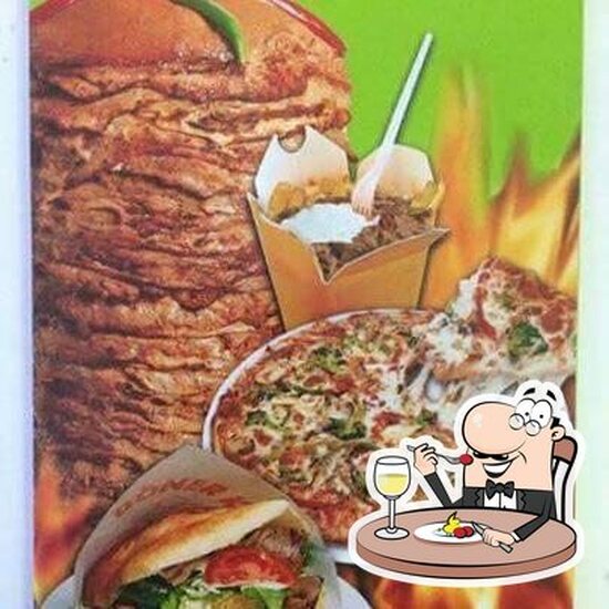 Menu at Doner kebab pizzeria, Spain
