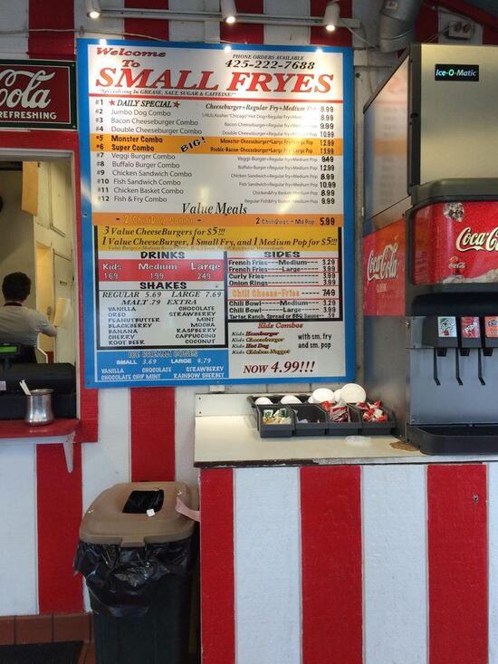 Menu at Small Fryes restaurant, Fall City, Preston-Fall City Rd SE