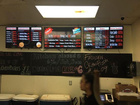 Menu at Southern Boilers restaurant, Baton Rouge