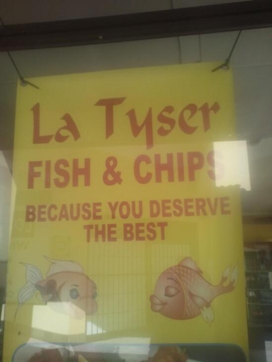 Menu at La Tyse Fish & Chips restaurant, Pretoria