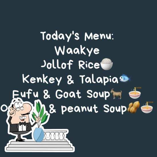 Menu at Akwaaba Café restaurant, Cape Town