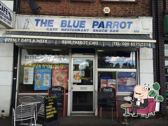 Menu at Blue Parrot cafe, Hayes