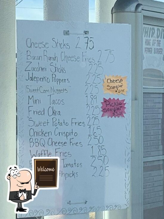 Menu at Whip Dip restaurant, Ada