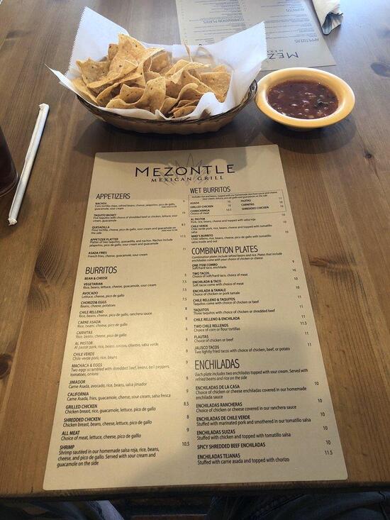 Menu at Mezontle pub & bar, Torrance