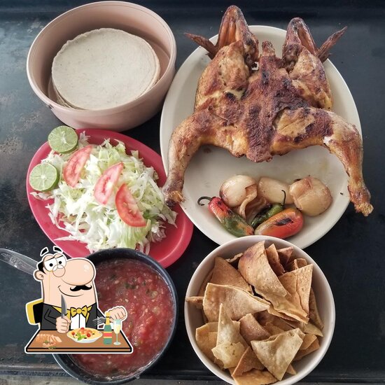 Menu at Pollo asado al carbón restaurant, Guadalupe