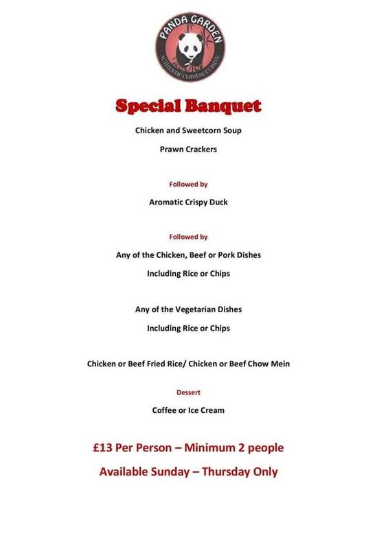 Menu at Panda Garden Restaurant & Takeaway, Ruthin