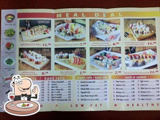 Menu at Sakura Elite Sushi Bar, Norfolk
