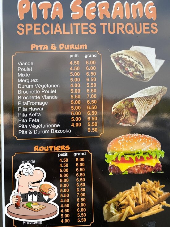 Menu at Pita Seraing, Seraing