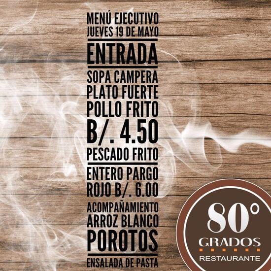 Menu at 80 Grados Restaurante, Spain