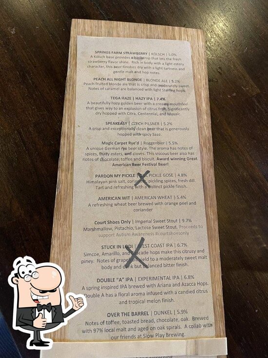 Menu at Model A Brewing Co. restaurant, Fort Mill
