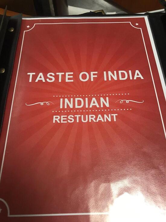 Menu da Taste of India, Interlaken, Centralstrasse 6