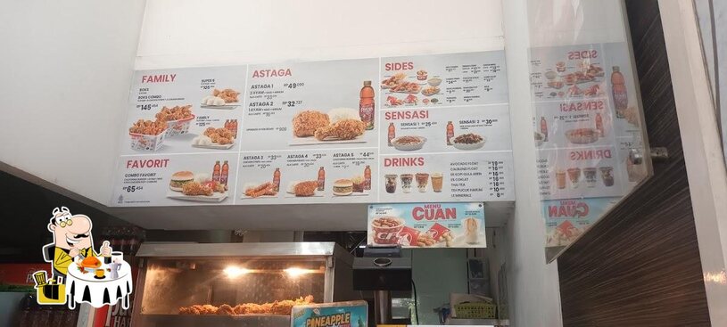 Menu at CFC Stasiun Pekalongan restaurant, Pekalongan