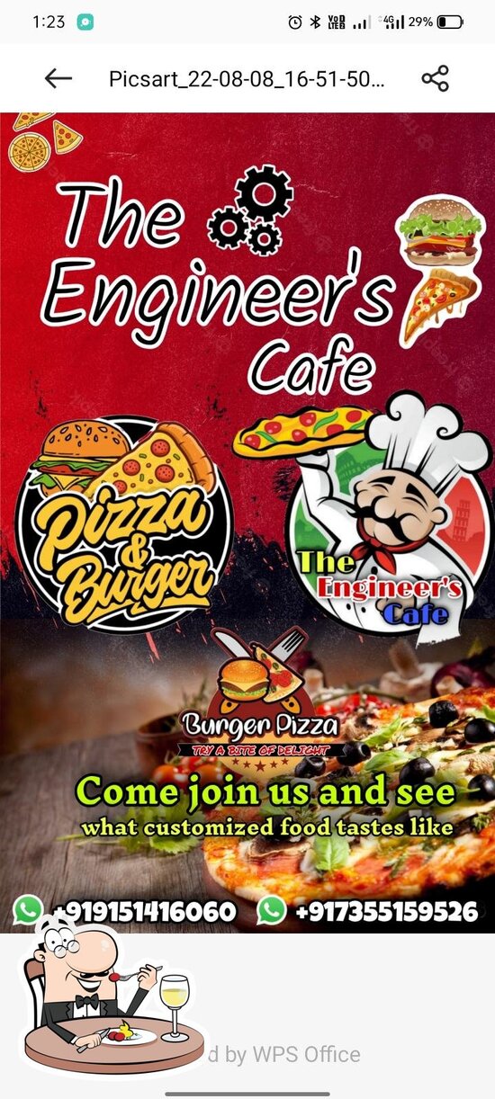 Menu at The Engineer's Cafe, Gonda