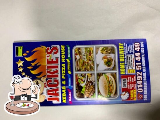 Menu at Jackie's Kebab House fast food, Old Colwyn