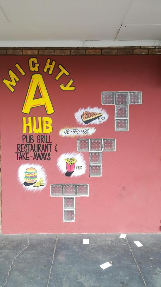 Menu at Mighty A Hub restaurant, Pretoria