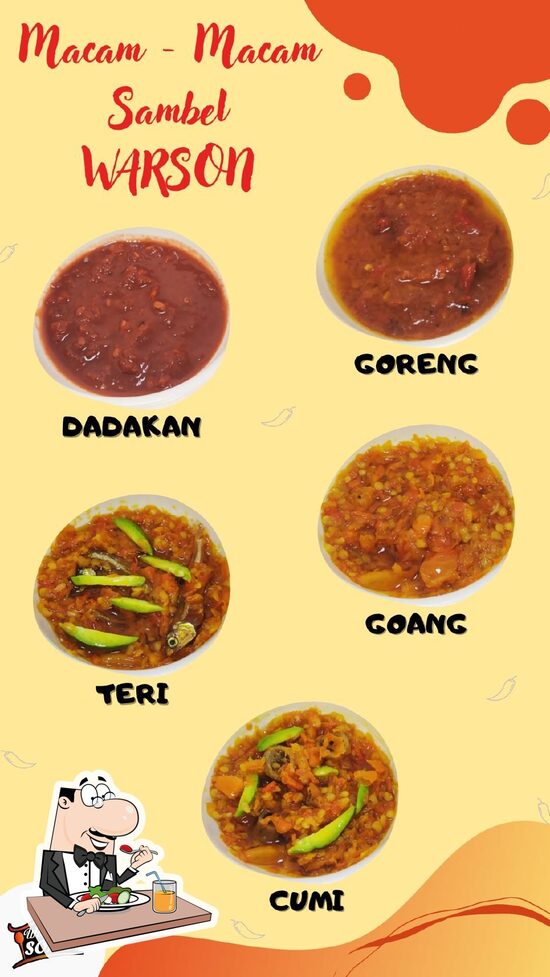 Menu at Warung Sono restaurant, Bandung