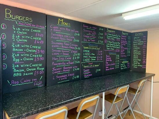 Menu at Ruby's Cafe, Purfleet